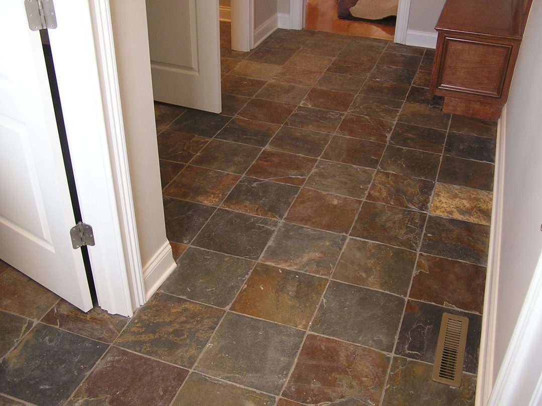 Multi-color Slate Tile Mudroom in Cuyahoga Falls, Ohio - Classic Tileworks